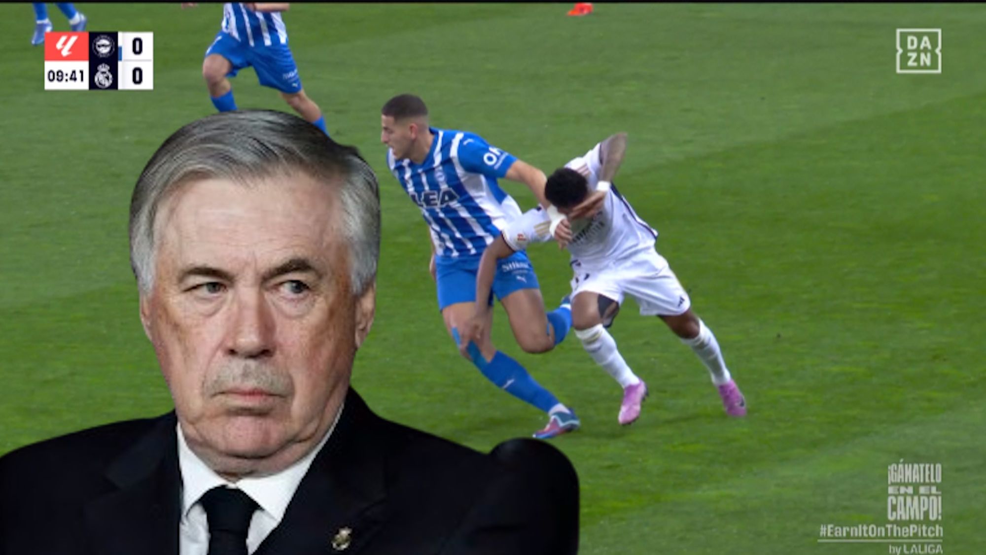 Ancelotti se fue a por el árbitro en el descanso y se lo dijo a la cara: “No puede ser q…”