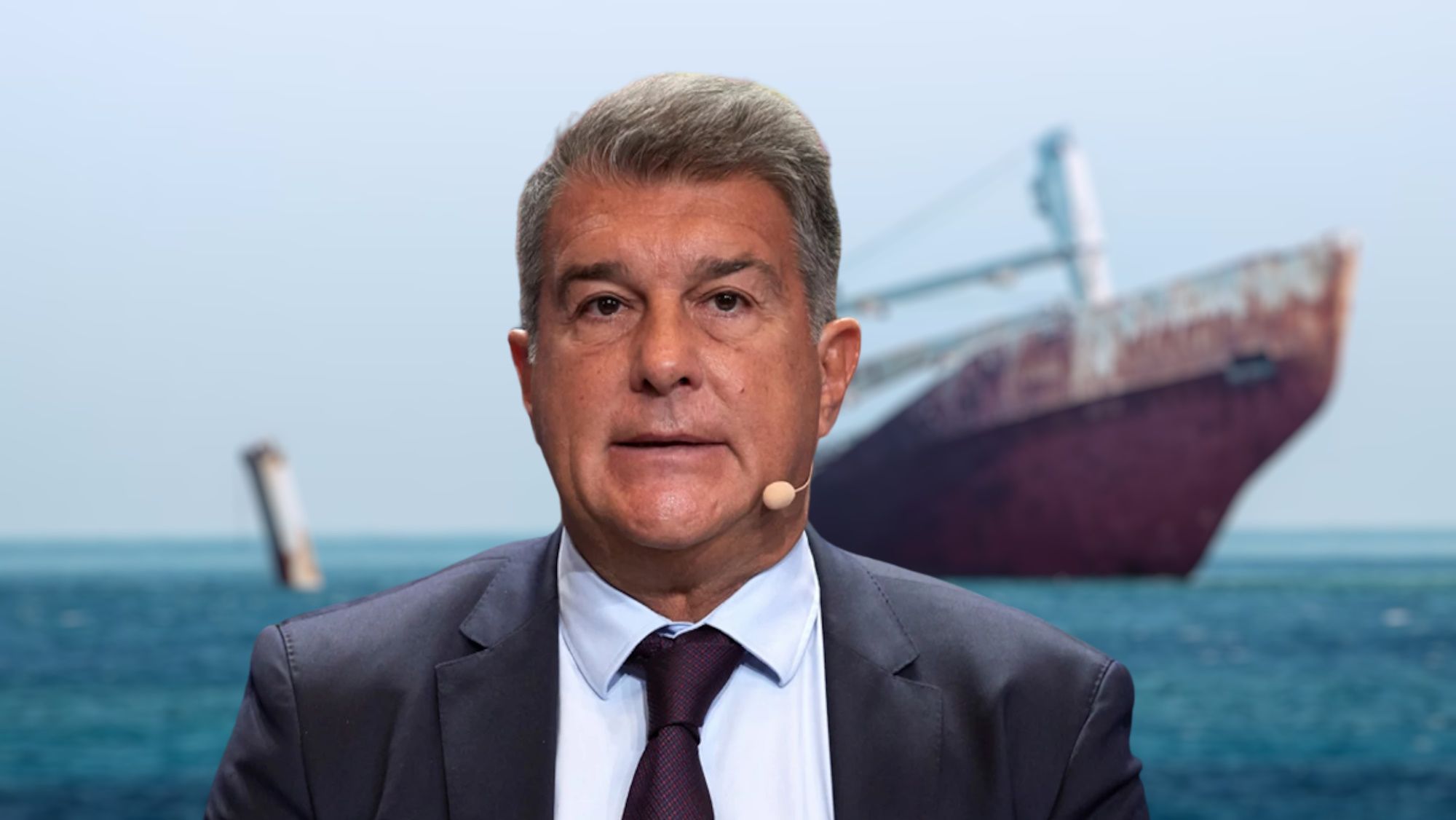 Laporta, con el agua al cuello, se queda solo con el barco hundiéndose ...