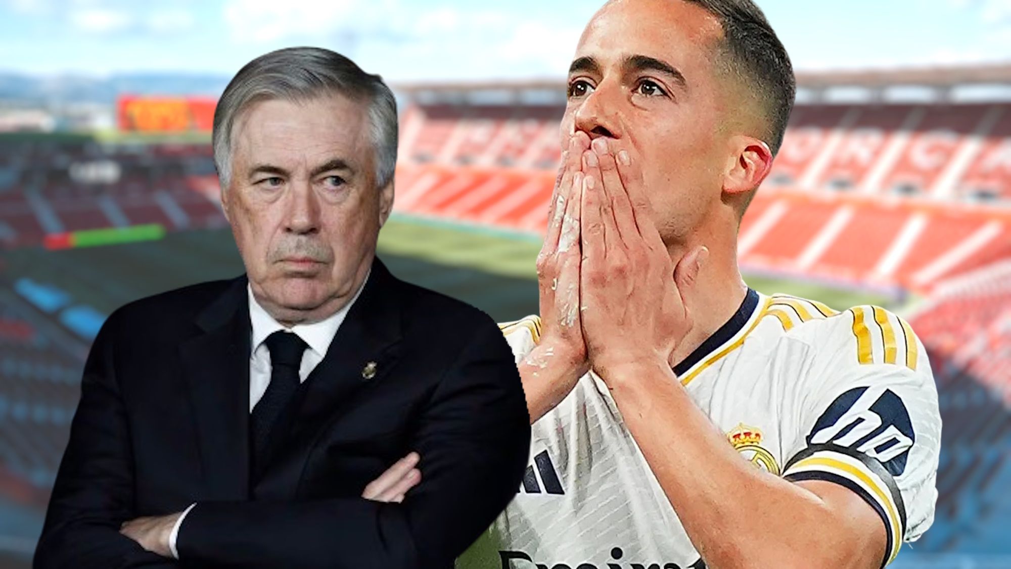 Ancelotti, muy enfadado, se fue a por Lucas y se lo dijo a la cara en el descanso: “¿Por qué no…”