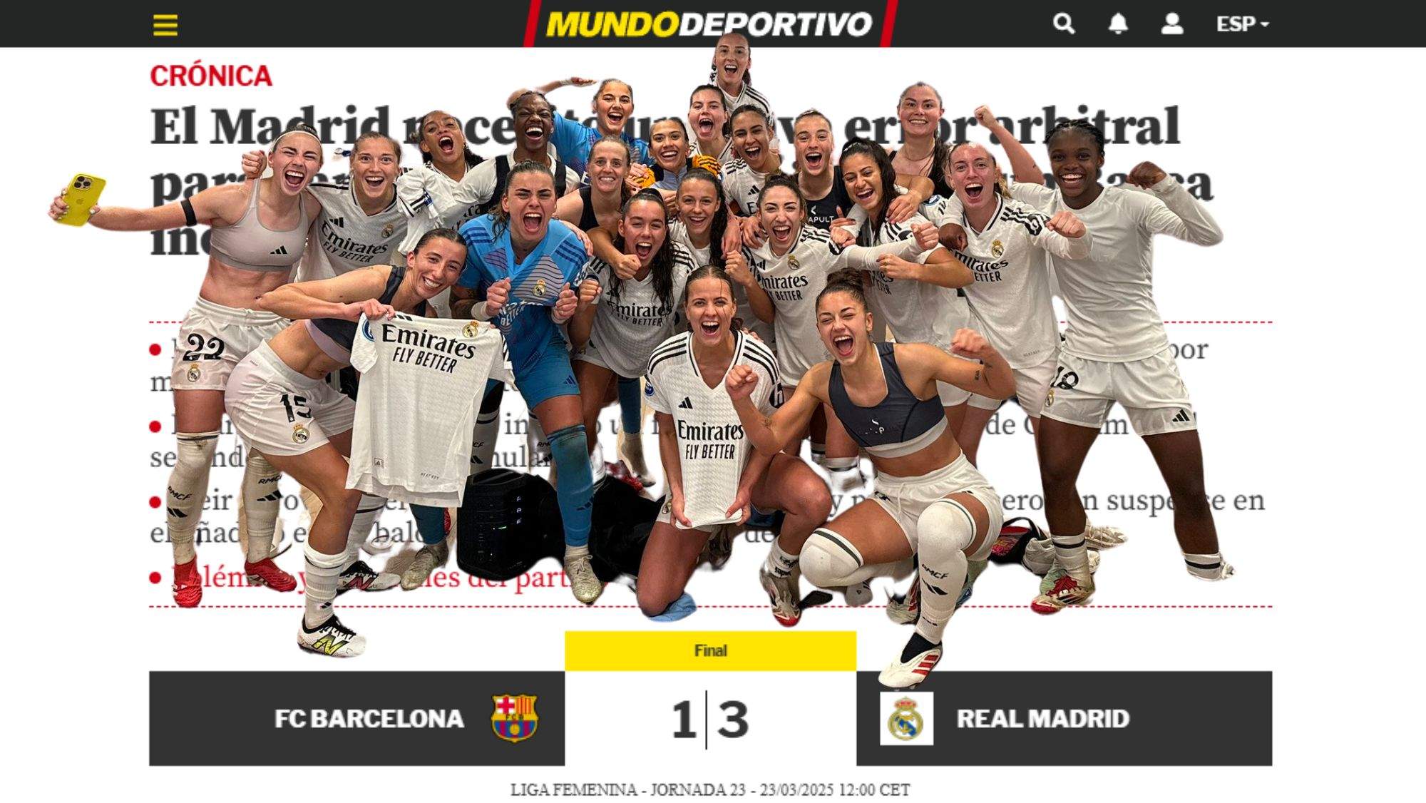 Ridículo de la prensa culé tras el FC Barcelona - Real Madrid femenino ...