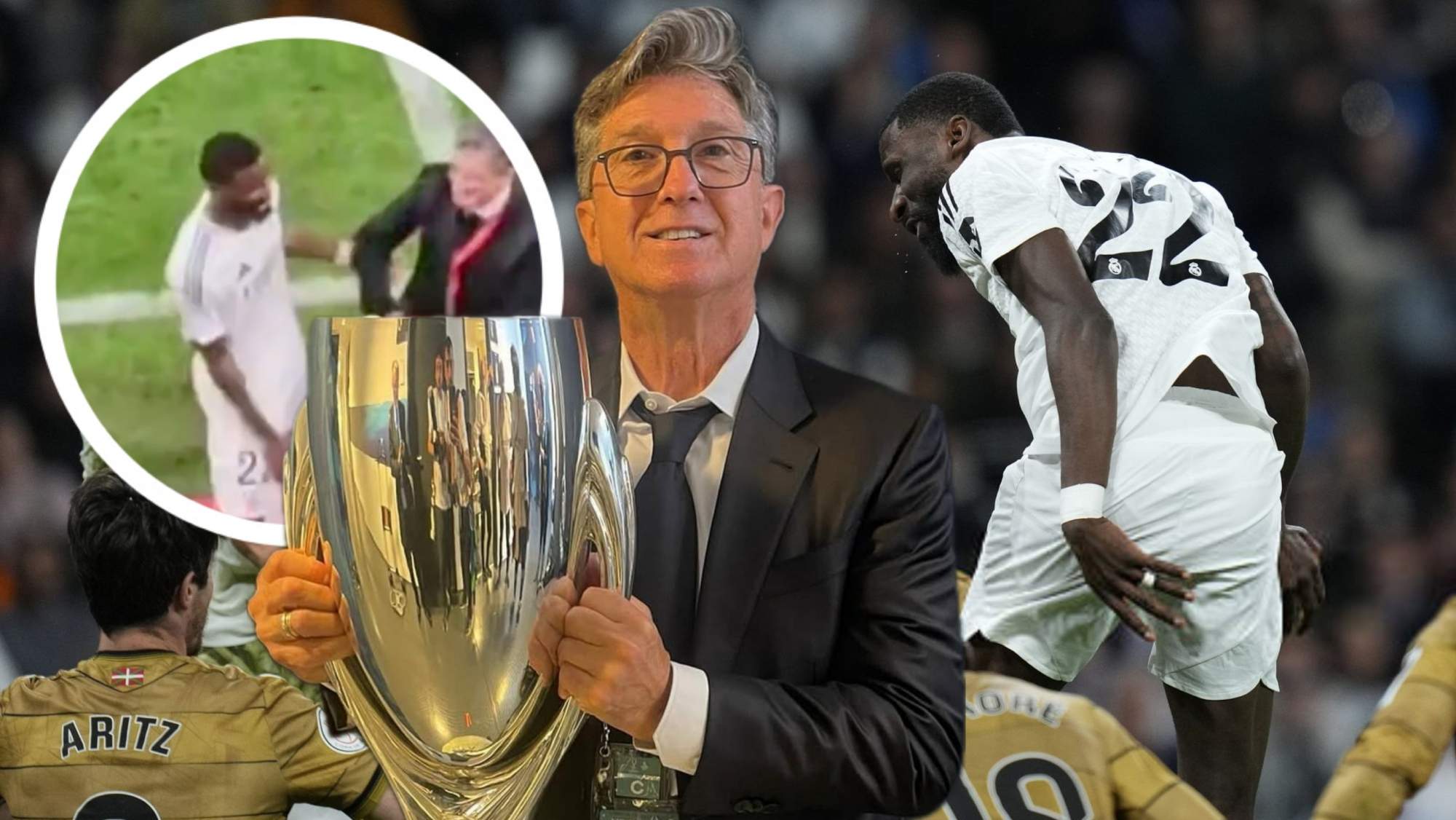 El golpe de Rüdiger a Chendo en plena celebración que dejó K.O. al delegado